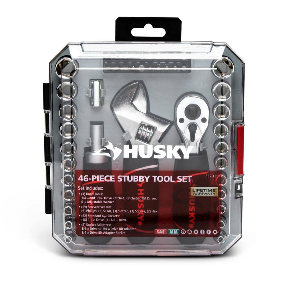 Buy 1/4 in. and 3/8 in. Stubby Ratchet and Socket Set (46-Piece) Online ...