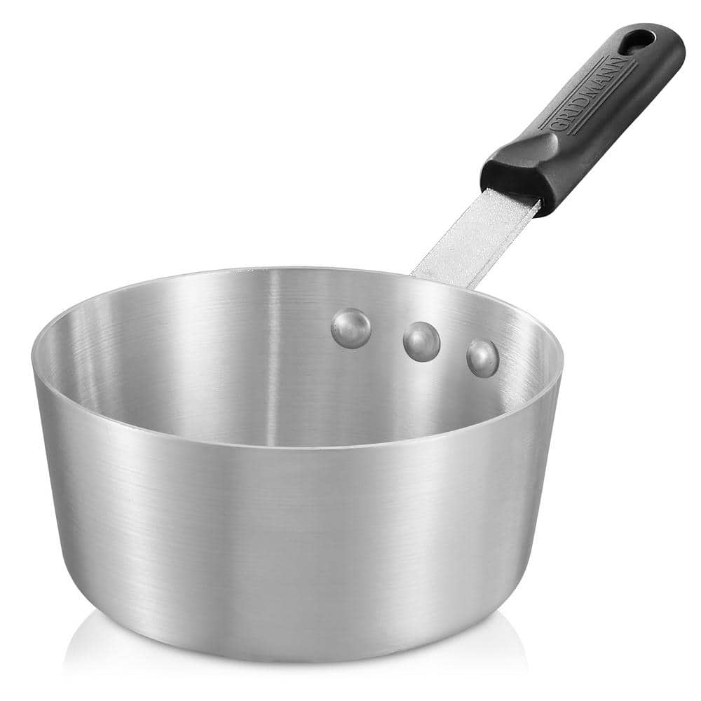 GRIDMANN 1.5 qt. Aluminum Sauce Pan with Silicone Handle REST-PP-SA-301 ...