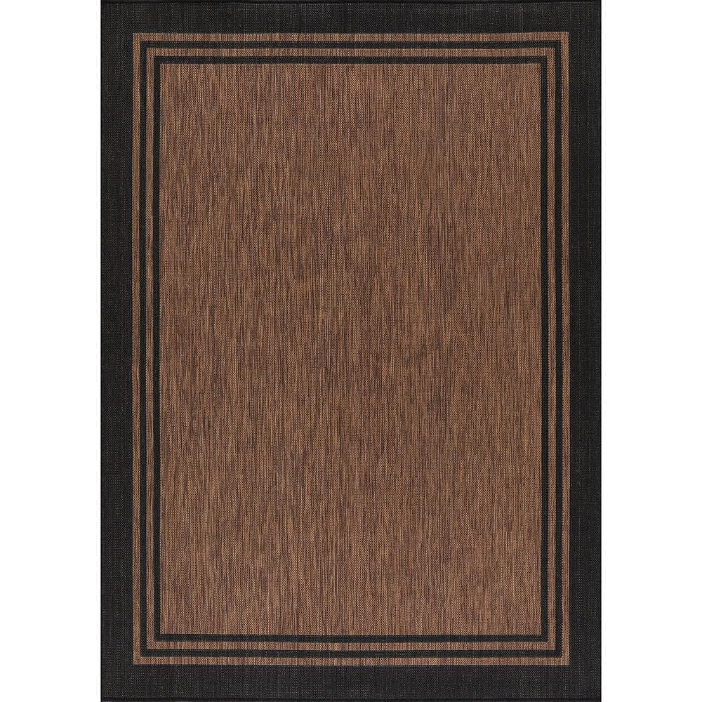 Beverly Rug 10 X 14 Gold Black Aloha Washable Bordered Indoor Outdoor Area Rug HD-ALH60253-10X14 ...