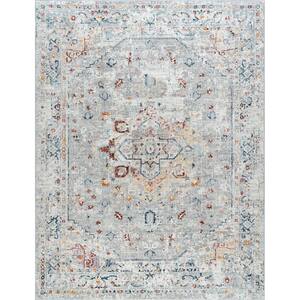 Tayse Rugs Wakefield Oriental Silver 5 ft. x 8ft. Oval Indoor Area Rug ...