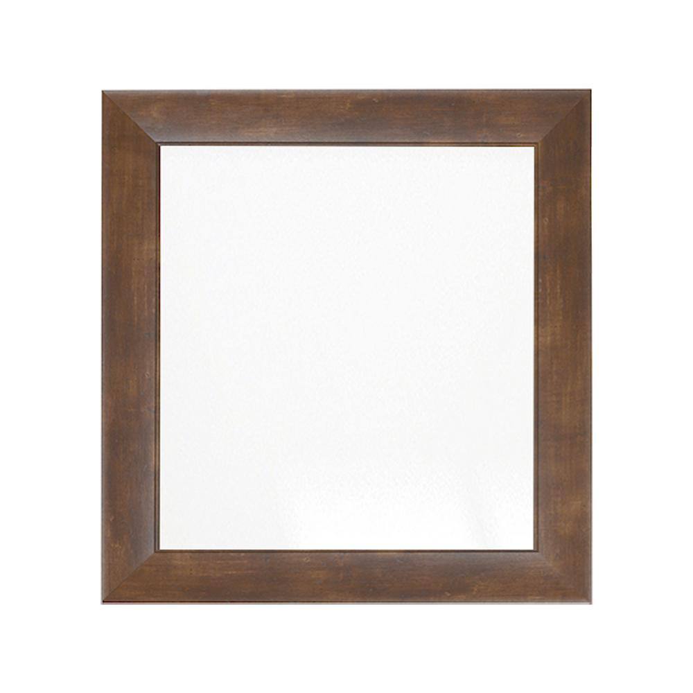 BrandtWorks Contemporary Mocha Walnut Brown Wall Mirror 25.5 in. W x 27 ...