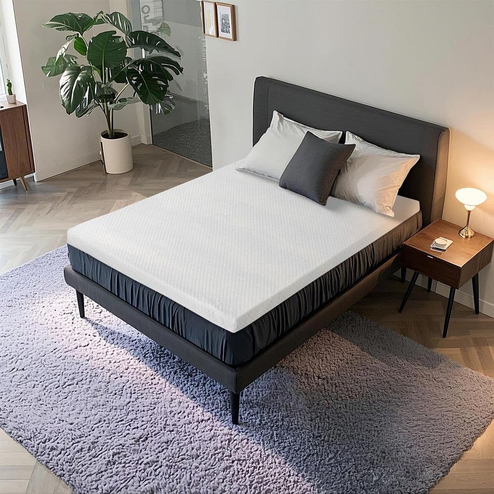 Bestier Queen Size 2 in. Medium Gel Memory Foam Mattress Topper Bed in ...