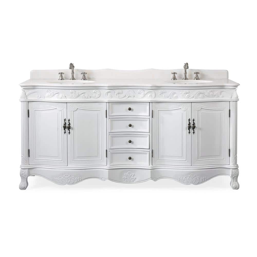 Benton Collection Beckham 72 in. W x 22 in. D x 36 in. H Double Sink ...