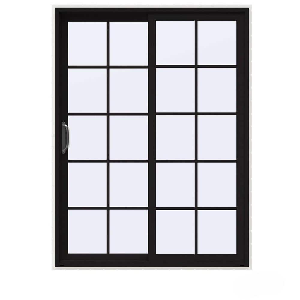 JELD WEN 60 In X 80 In V 4500 Contemporary Black FiniShield Vinyl jeld-wen-60-in-x-80-in-v-4500-contemporary-black-finishield-vinyl