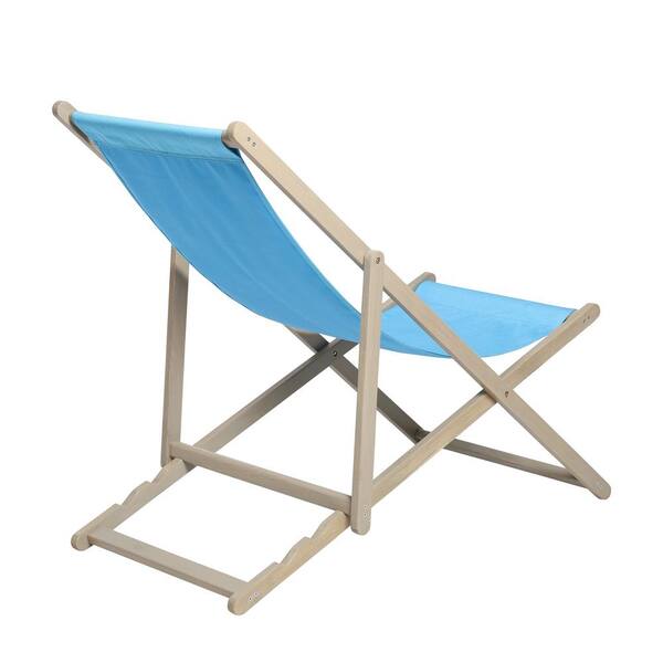 Solid Wood Sling Outdoor Beach Chair Folding Chair with 3 Level Height Adjustable Portable Patio Chair Set of 2