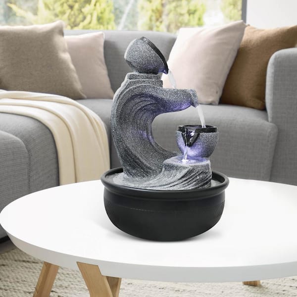 Tabletop Water Fountain White Ceramic Tabletop Fountain - 5.5x5.9x5.1 ...
