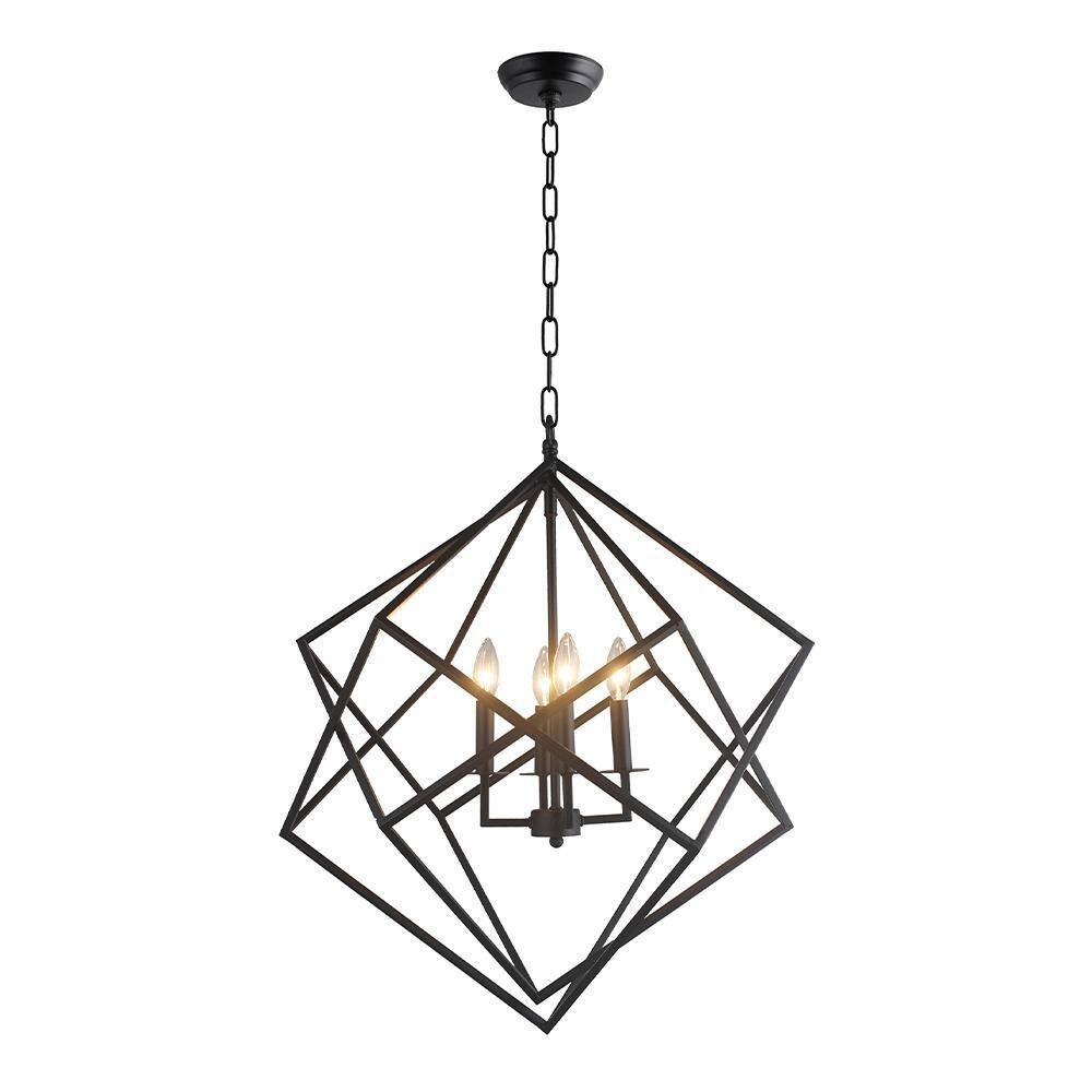 Little Tree Design, INC. Axel 4-Light Chrome Chandelier PTLZC38-4BK ...