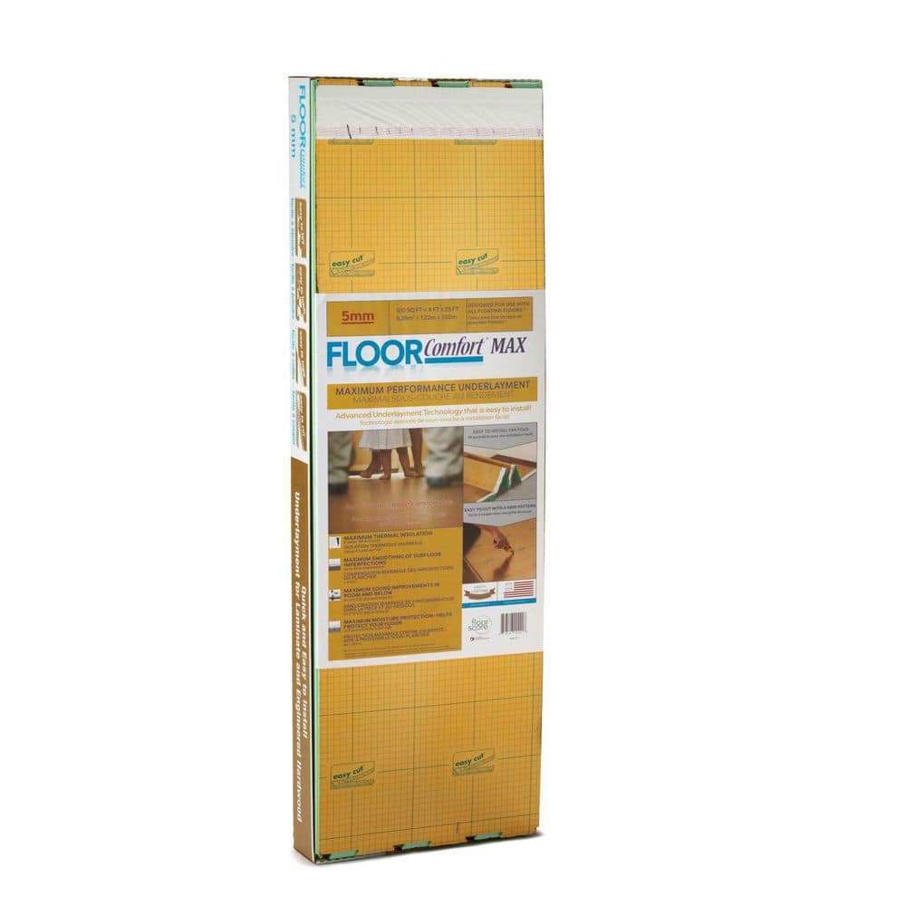 Floor Comfort Floorcomfort 100 sq. ft. Fanfold 4 ft. W x 25 ft. L x 5 ...