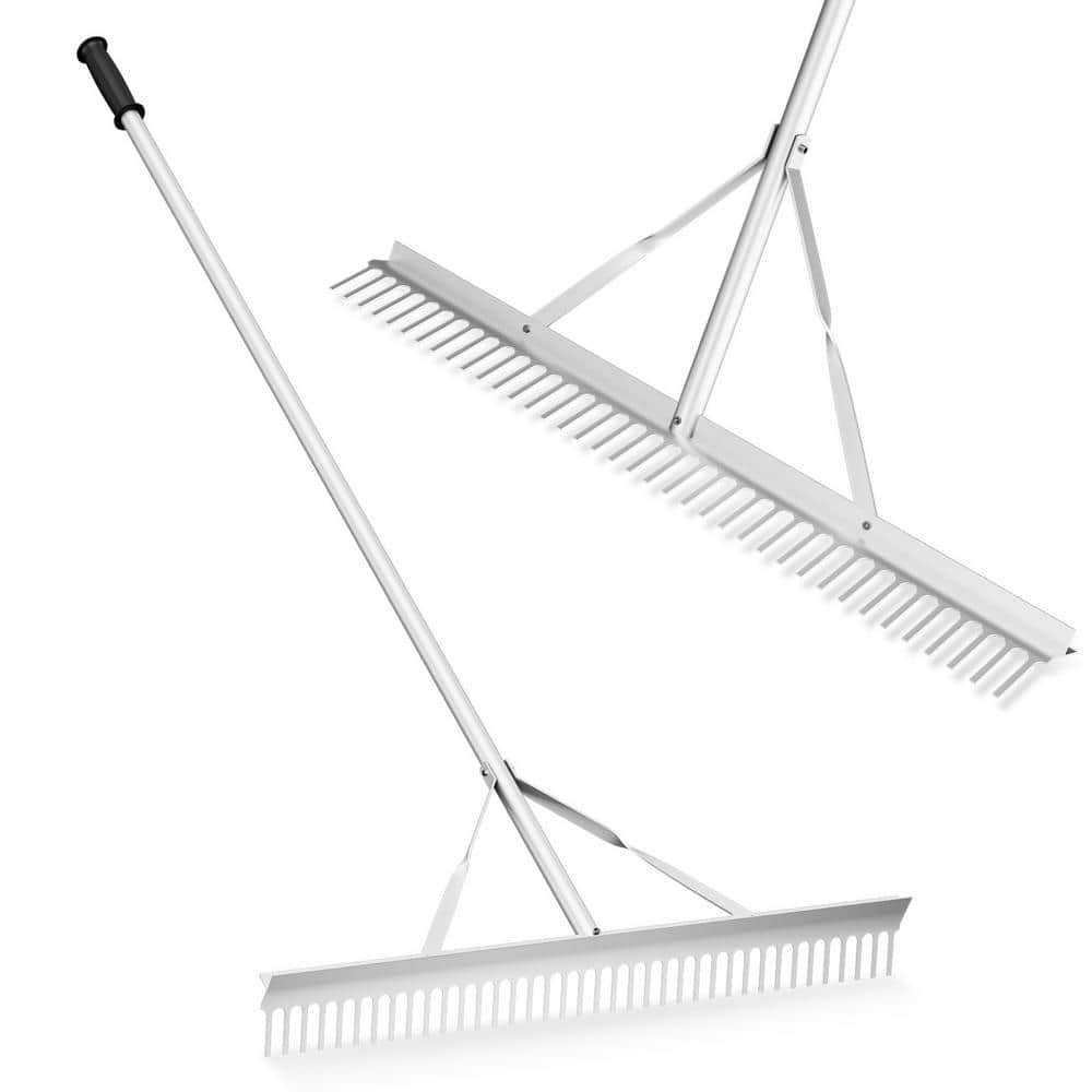 ANGELES HOME 68 in. Aluminum Rake with 36 in. W Rake Head and 68 in. L ...