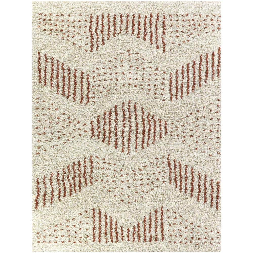 BALTA Kalpana White/Orange 8 ft. x 10 ft. Striped Area Rug 3094927 ...