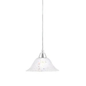Bryson 100-Watt 1-Light Chrome Shaded Pendant Light Mini Pendant with 5 ...