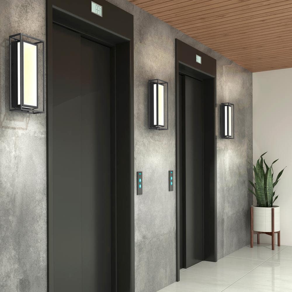 Artika Ghost Black Modern Large Integrated LED Exterior Hardwired ...