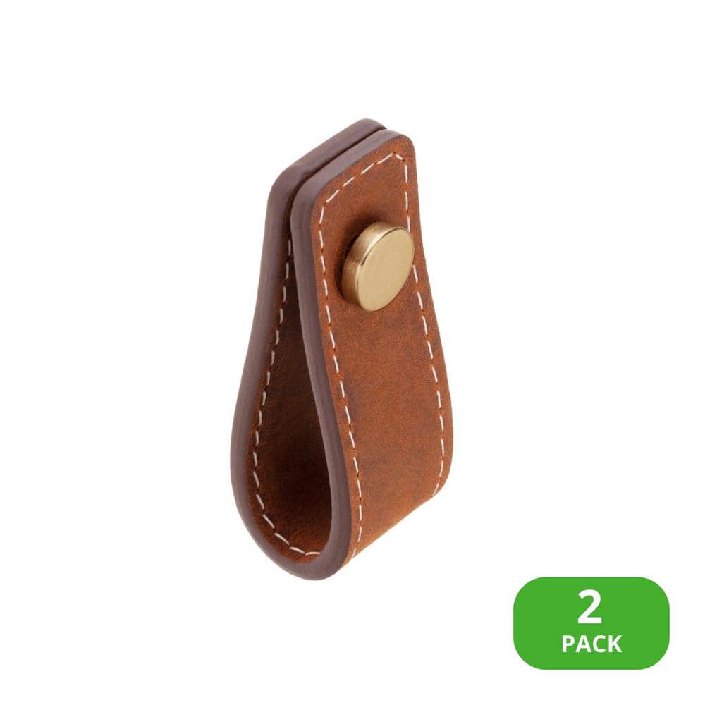 Sumner Street Home Hardware 2-Pack Saddle Leather 2 in. (51 mm) Satin ...