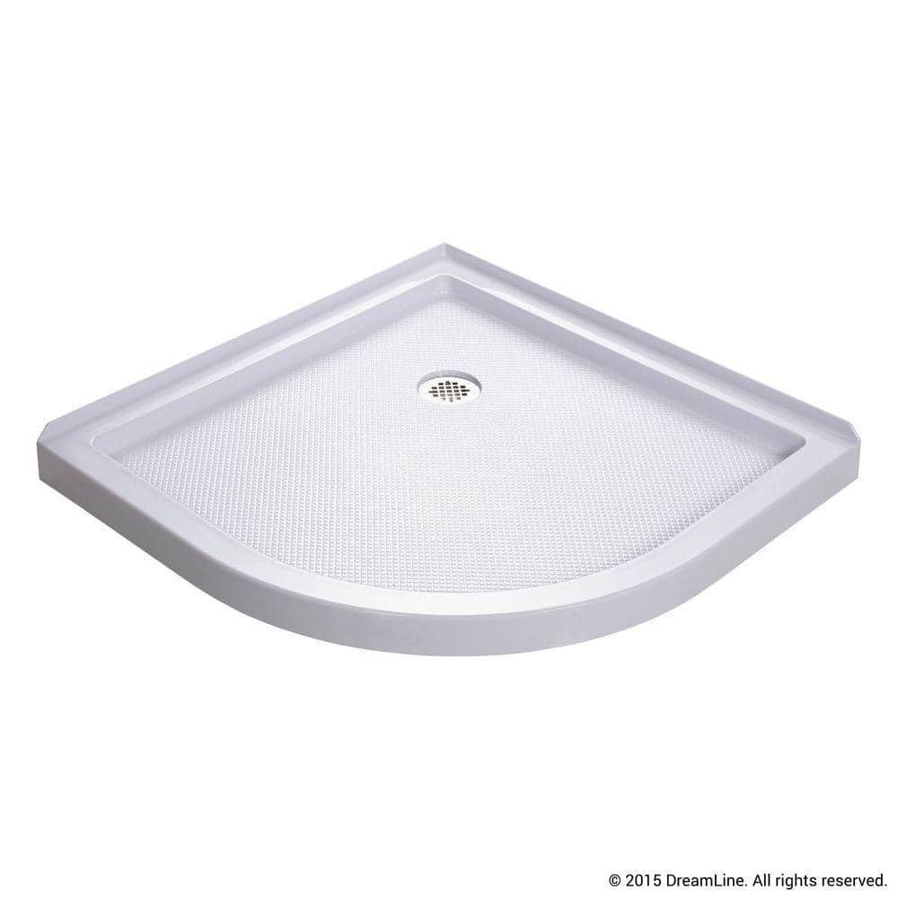 DreamLine SlimLine 33 in. x 33 in. Quarter Round Shower Base in White ...