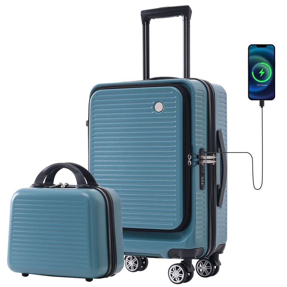 Adrinfly 20 in. Carry-on Luggage, Lightweight Suitcase with Front ...