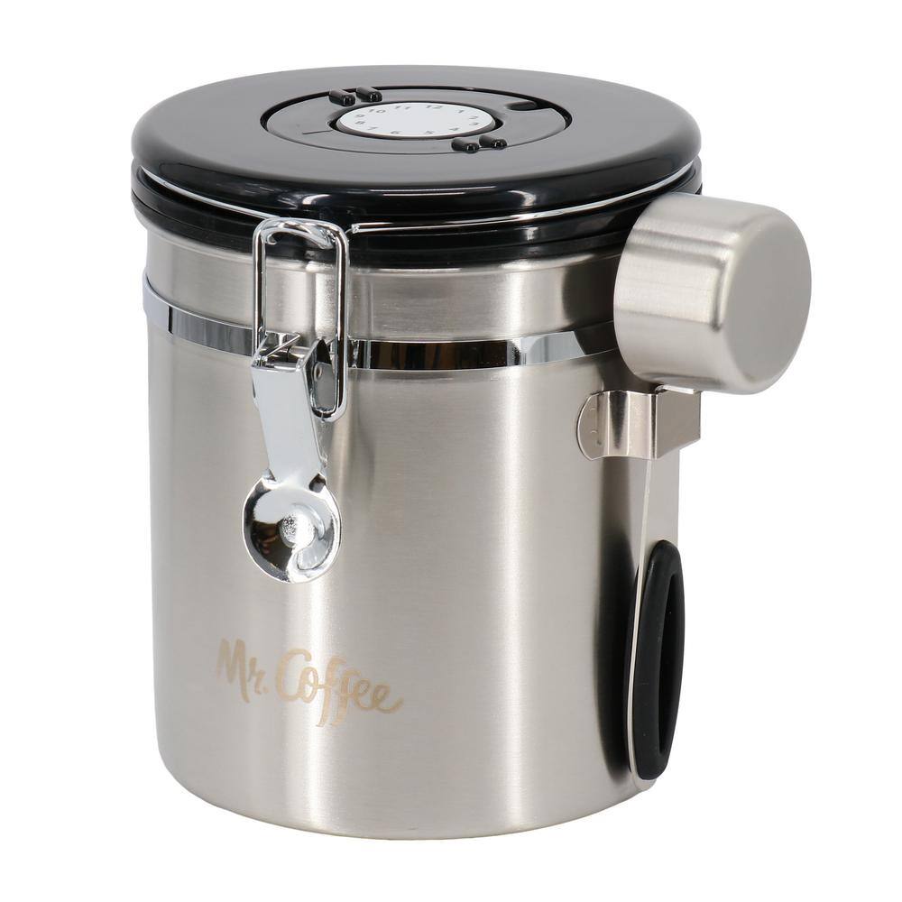 Mr. Coffee Mondrich 48 Ounce Stainless Steel Airtight Coffee Canister ...