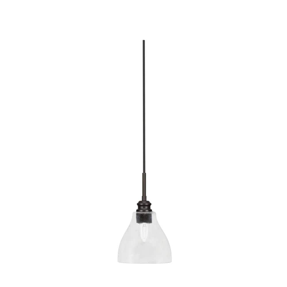 Albany 60-Watt 1-Light Espresso Pendant Mini Pendant Light Clear Bubble ...
