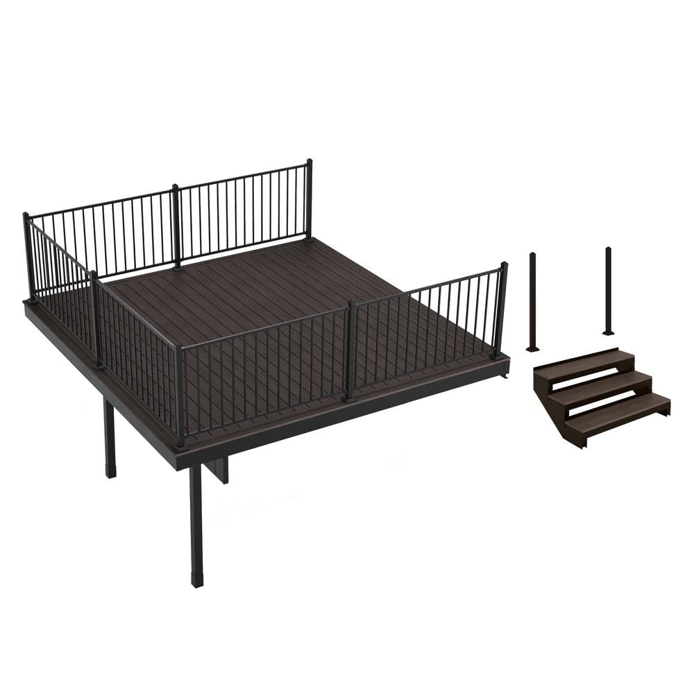 FORTRESS Infinity Attached 12 ft. x 12 ft. Tiger Cove Composite Deck ...