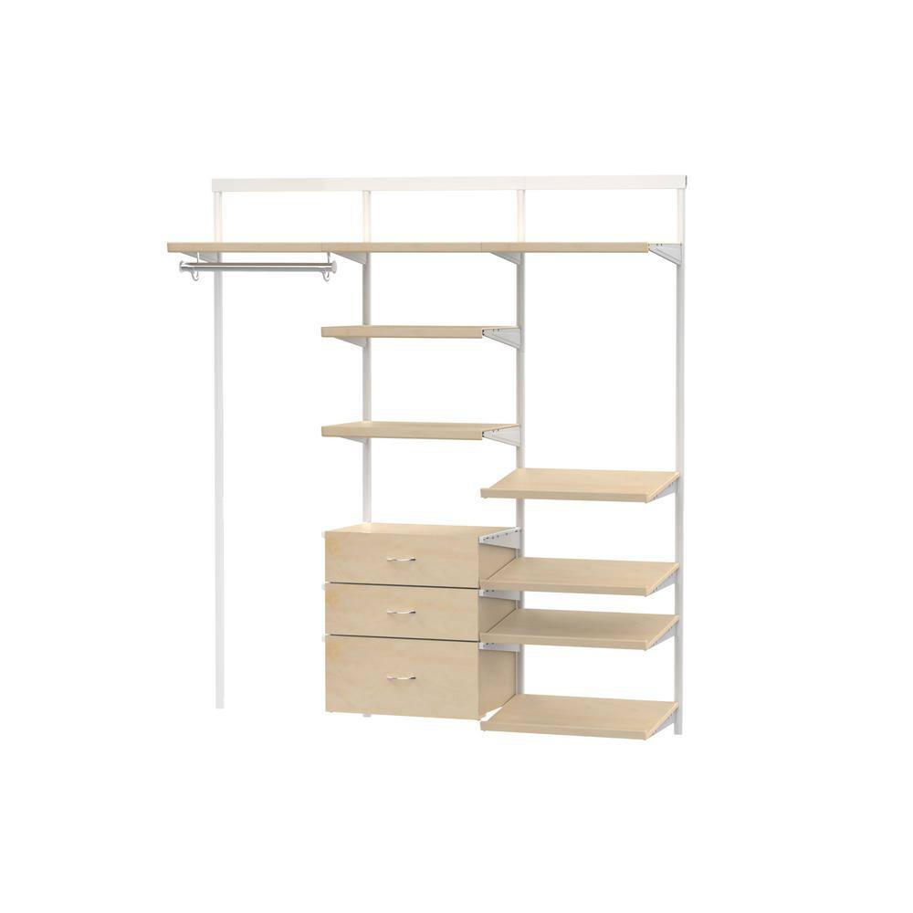 Everbilt Genevieve 6 ft. Birch Adjustable Closet Organizer Long Hanging ...