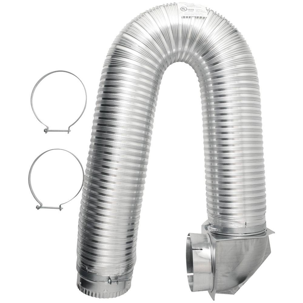 Builders Best 4 in. x 8 ft. UL Transition-Duct Single-Elbow Kit 111718 ...