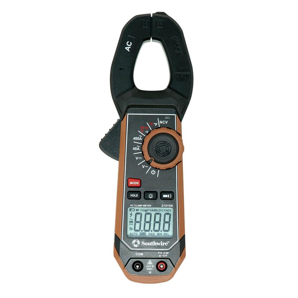 Southwire 400 Amp AC Clamp Meter with Built-In NCV, Worklight and Third ...