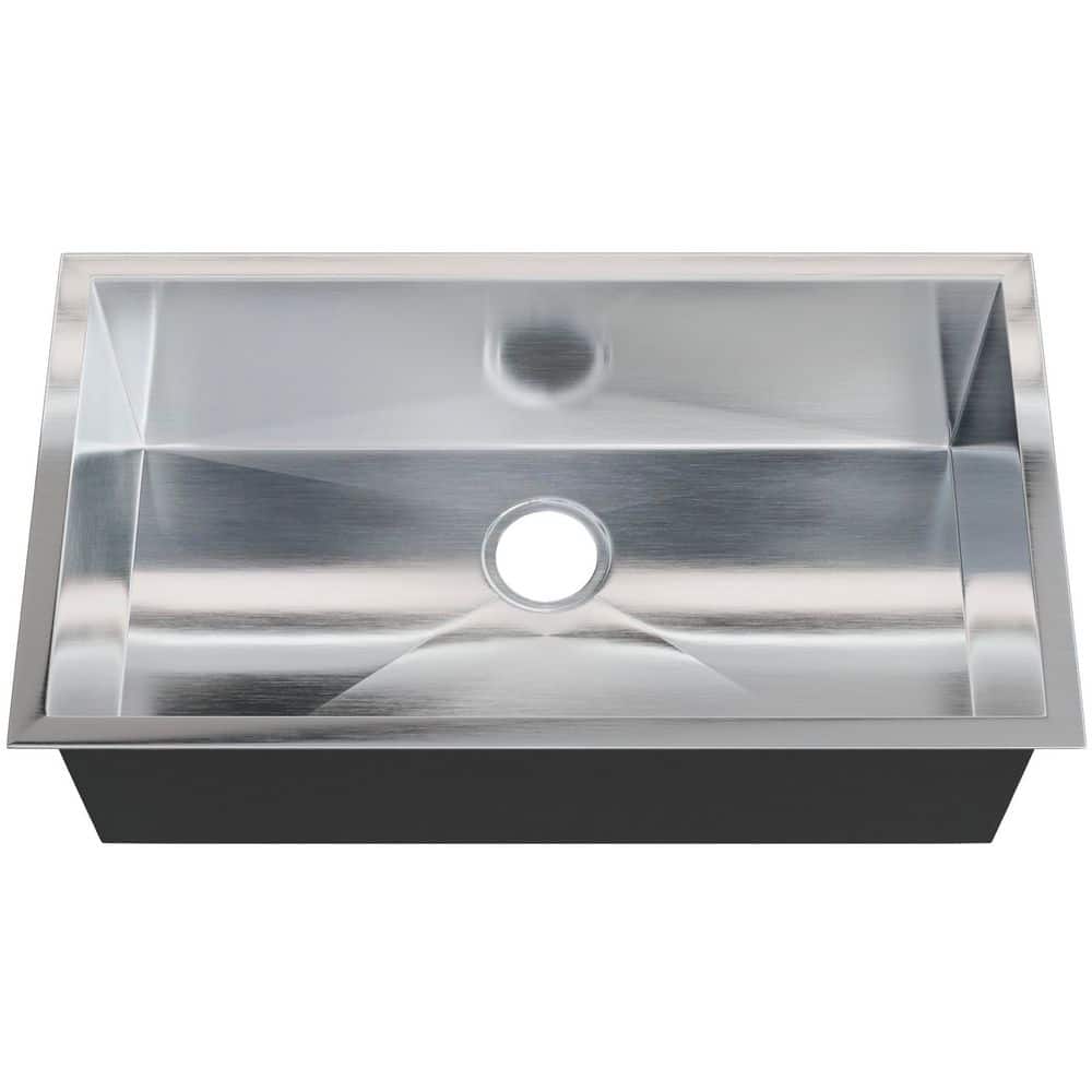 Novatto Zero Radius 32 in. Drop-In/Undermount Single Bowl Kitchen Sink ...