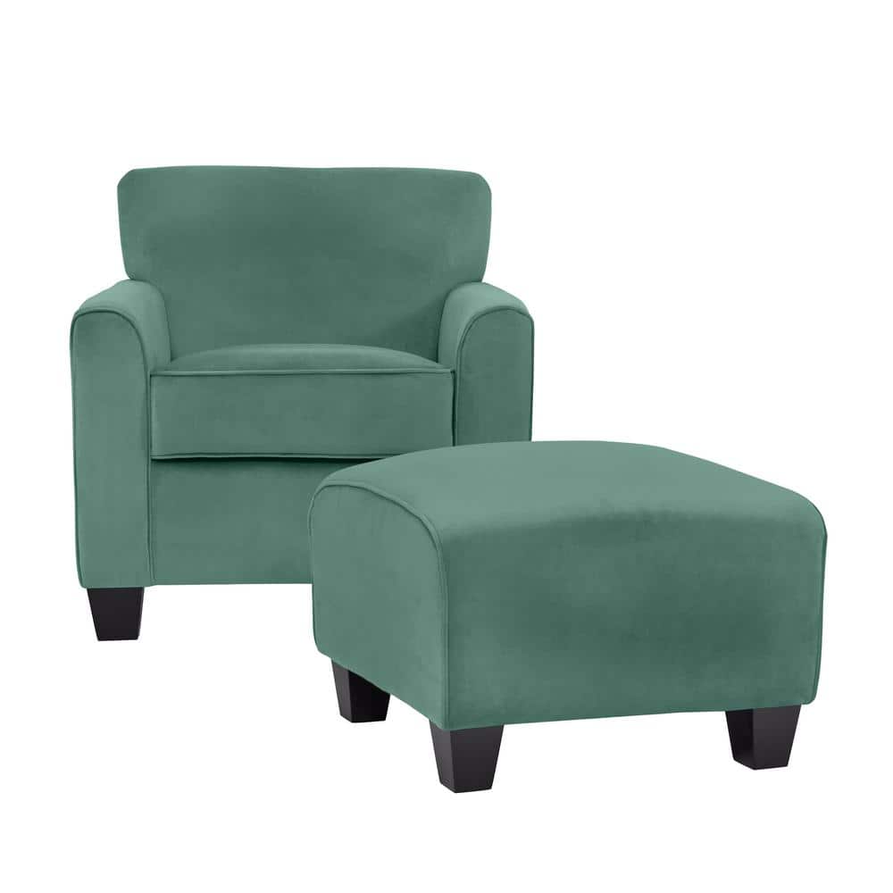 Handy Living Nichol Turquoise Blue Velvet-like Fabric Arm Chair and ...