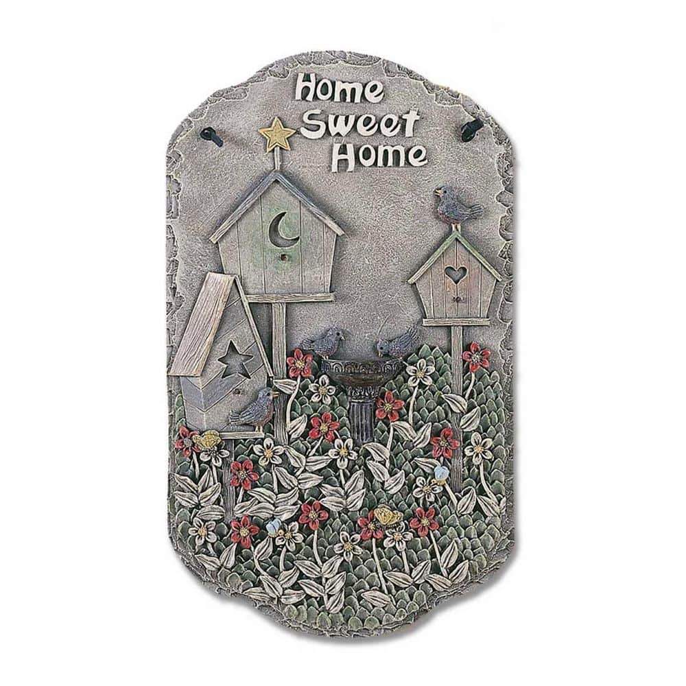 HomeRoots 7.75 in. x 13 in. Grey, Ivory Ivory Bird Home Sweet Home ...