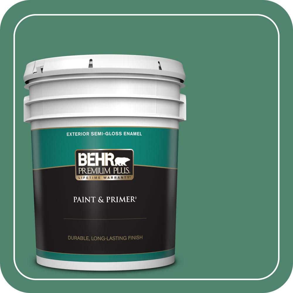 BEHR PREMIUM PLUS 5 gal. #480D-6 Billiard Room Semi-Gloss Enamel ...
