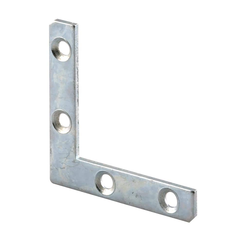 Prime-Line Angle Corner, 2 in., Steel Construction, Zinc Plated, 4-Hole ...