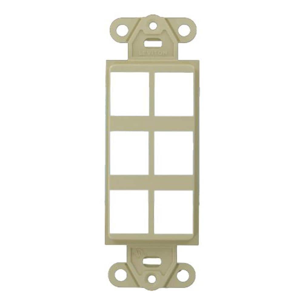 Leviton 1-Gang Decora QuickPort 6-Port Insert in Ivory 41646-I 41646-I ...