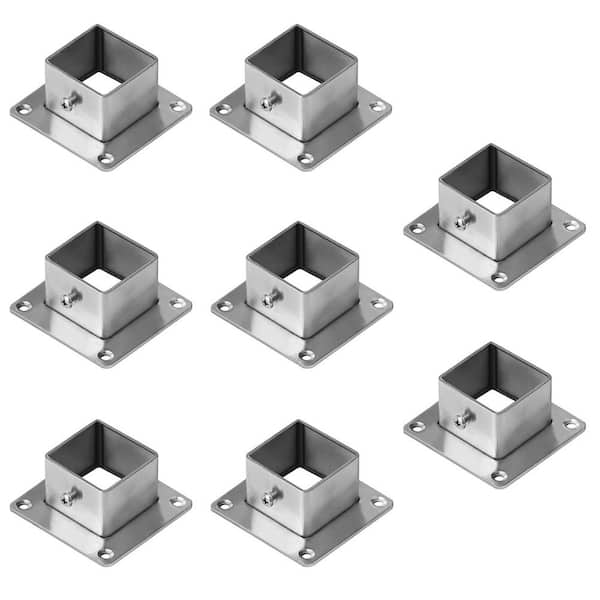 Afoxsos Square Post Flange Base 1-1/4 Inch Stainless Steel Metal Floor ...