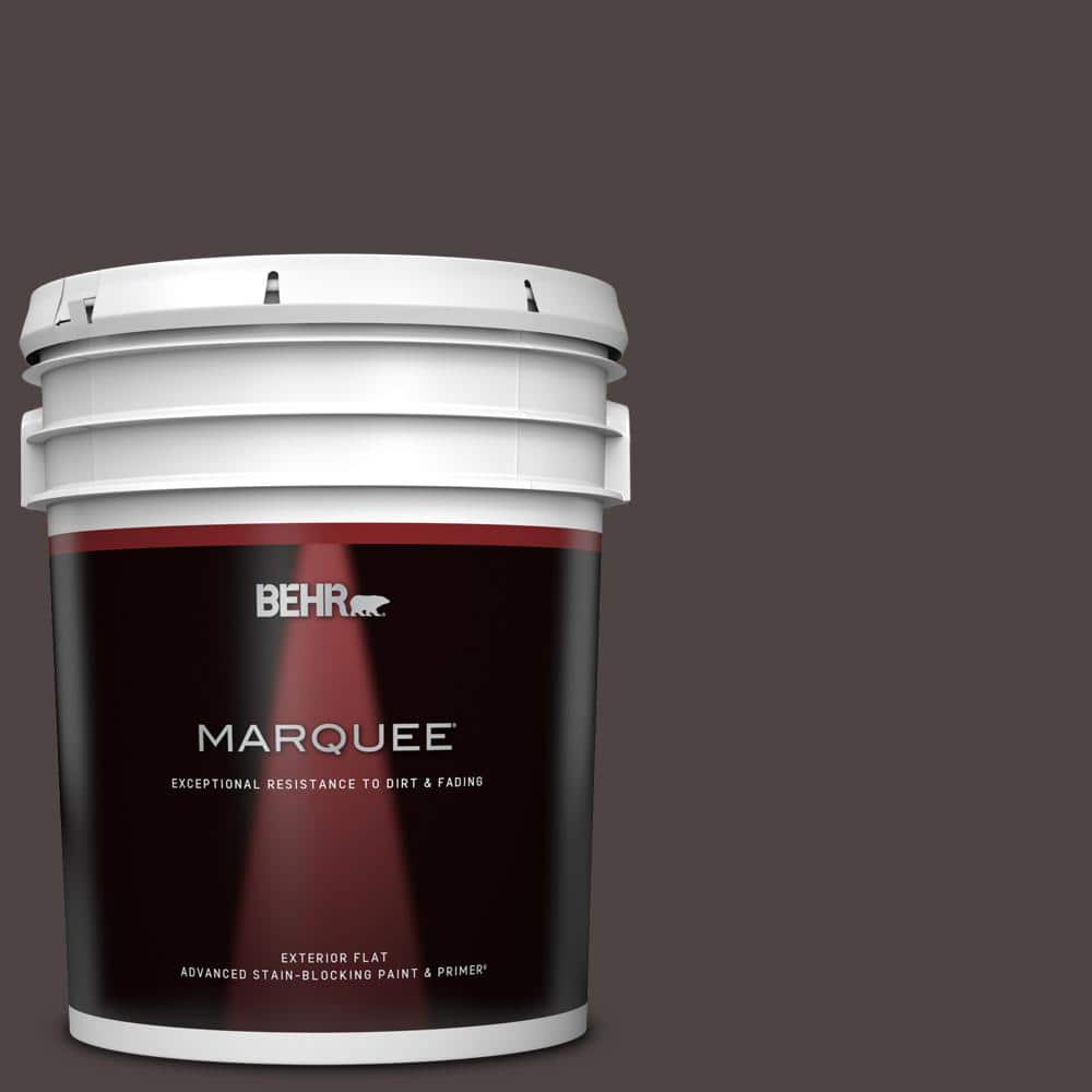 BEHR MARQUEE 5 gal. #N110-7 Black Garnet Flat Exterior Paint & Primer ...