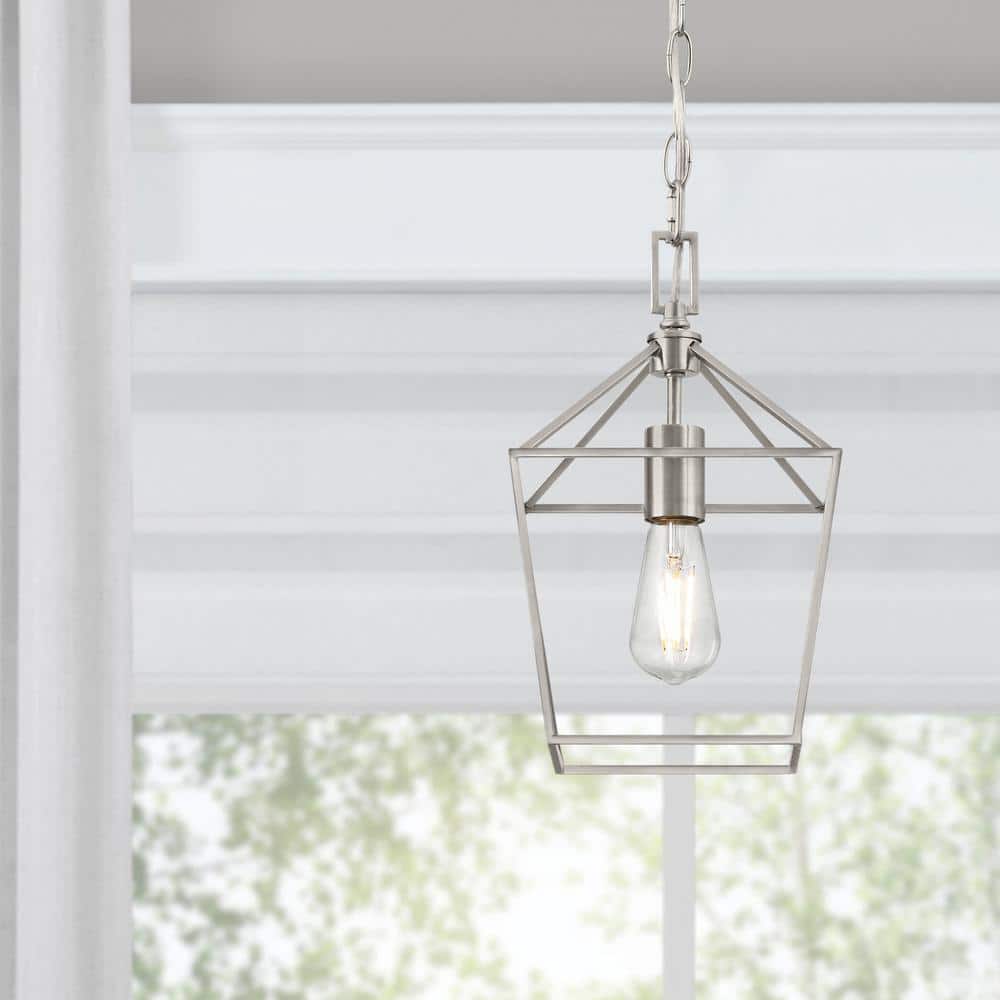 Home Decorators Collection Weyburn 1-Light Brushed Nickel Farmhouse ...