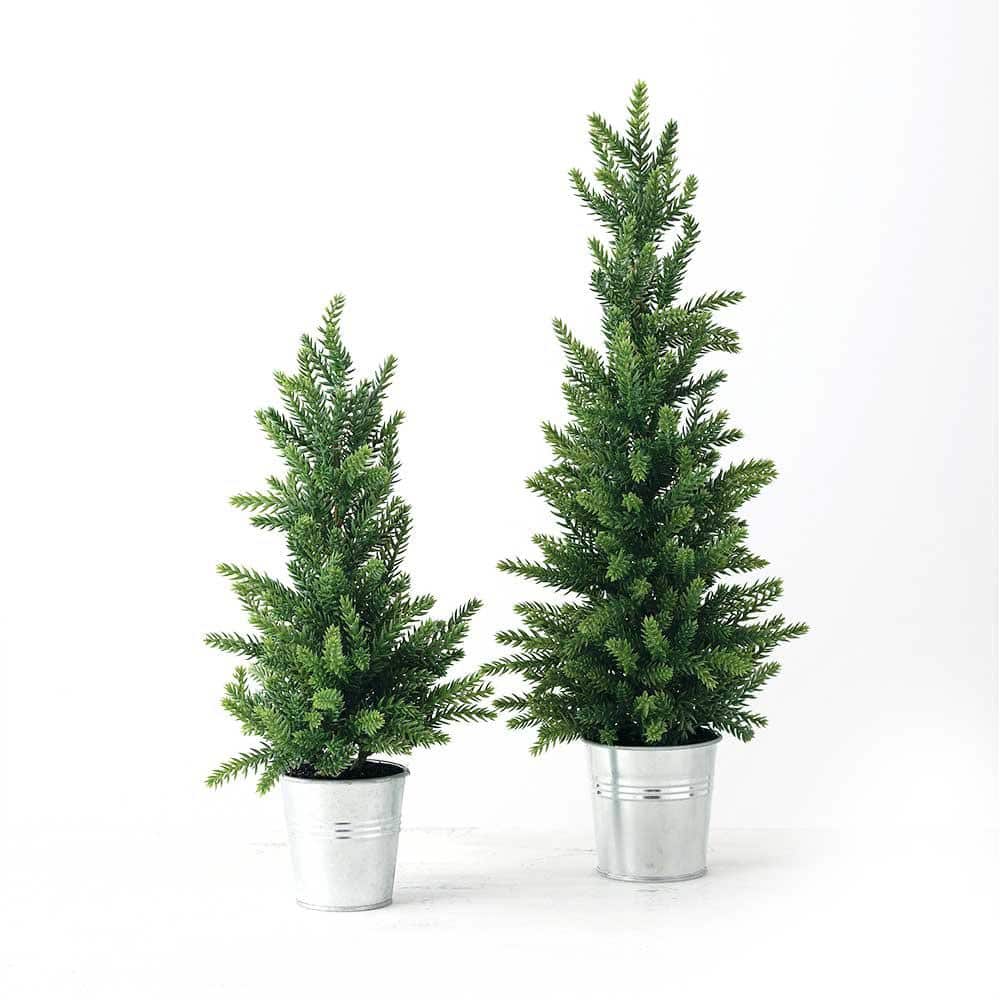 SULLIVANS 17.5 in. Green Artificial Mini Tree - Set of 2 TR1049 - The ...