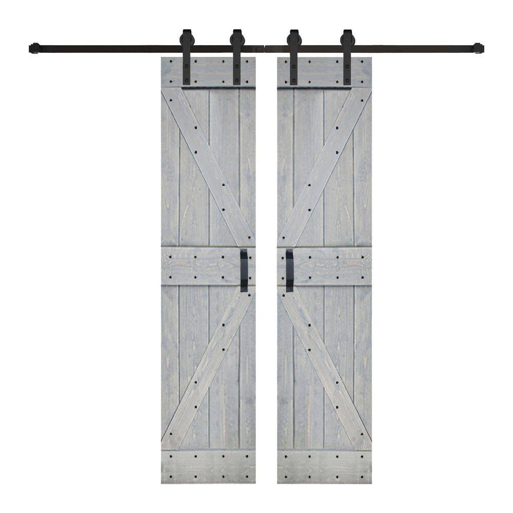 ISLIFE K Series 48 in. x 84 in. Willow Gray Finished DIY Solid Wood ...
