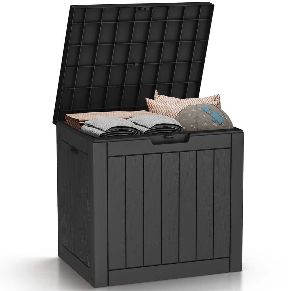 OUPES 31 Gal. Black Resin Outdoor Storage Deck Box OUPES-30GB-BLK - The ...