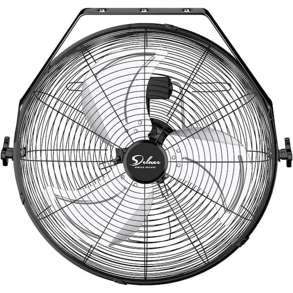20 in. Black High Velocity Wall Mount Fan-3-Speed, 5500 CFM with ...