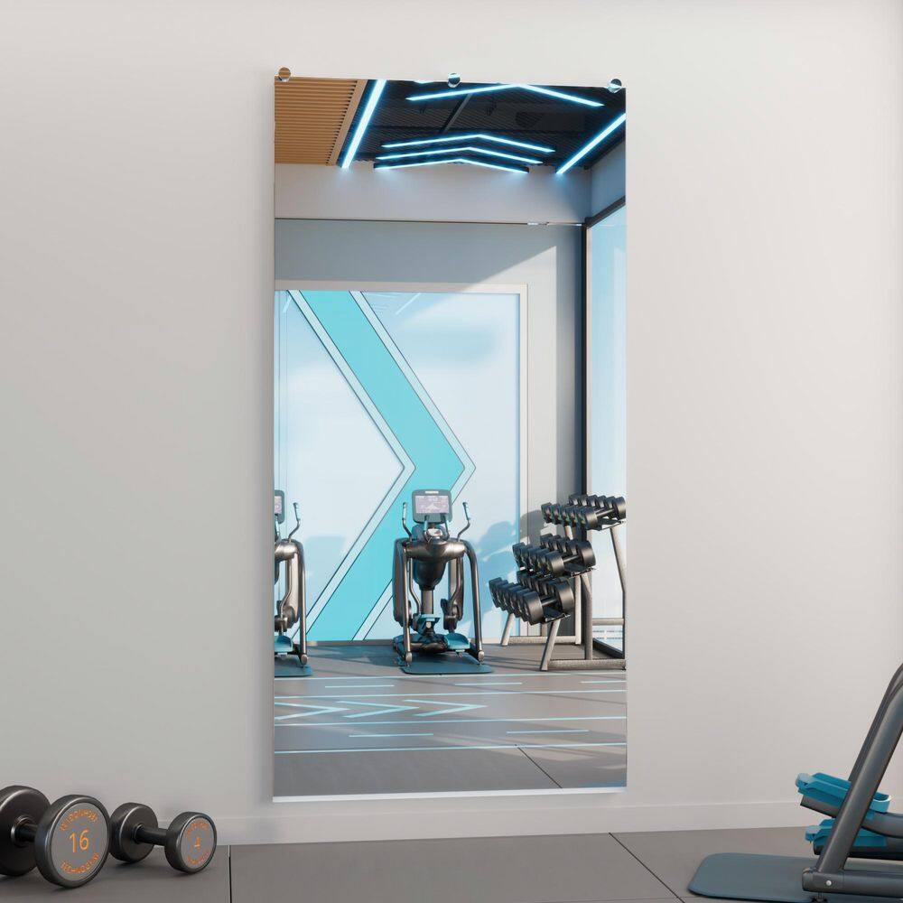KeonJinn 36 in. W x 72 in. H Rectangular Frameless Wall Mirror Gym ...