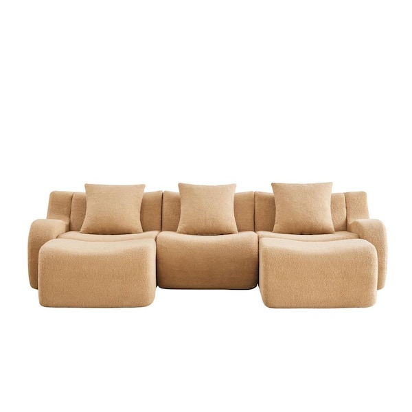 Reviews for JEAREY Laibai 111.81 in. Square Arm Velvet Modular 3-Piece ...