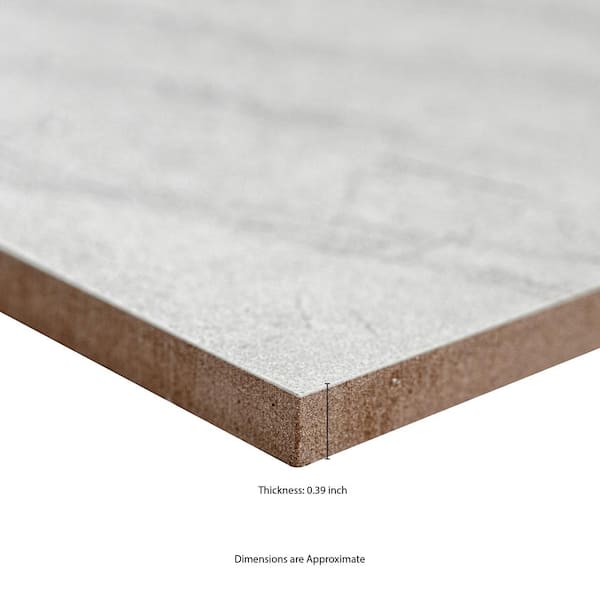 TrafficMaster Vigo White 12 in. x 24 in. Matte Ceramic Marble Look ...