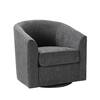 ARTFUL LIVING DESIGN Antonia Grey Barrel Chair with Metal Swivel Base ...