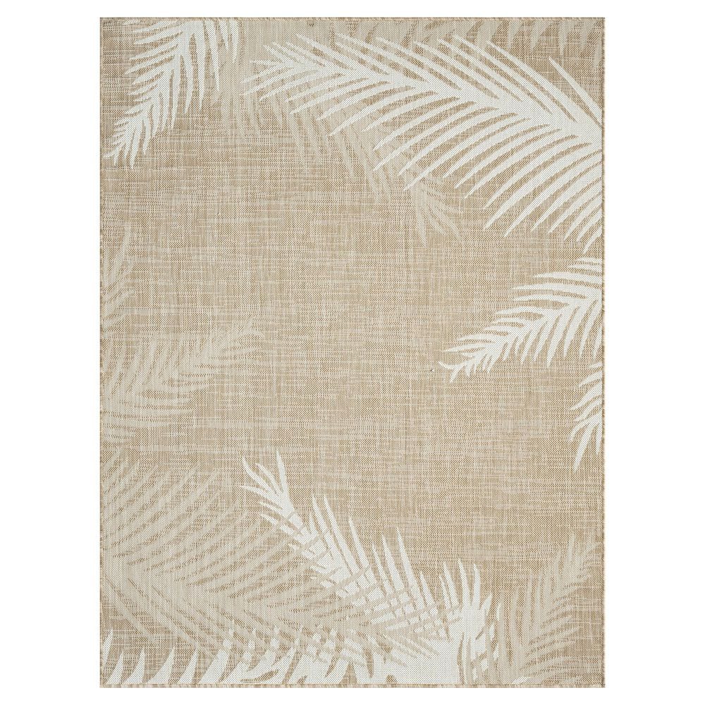 Camila Coastal Palm Leaf Beige/Ivory 7 ft. 9 in. x 9 ft. 5 in ...
