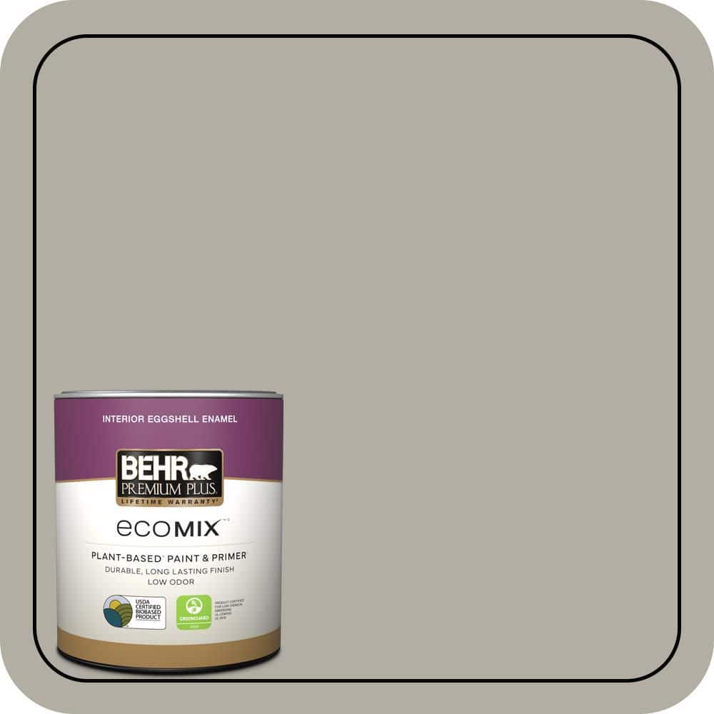 BEHR PREMIUM PLUS 1 qt. #790D-4 Granite Boulder Eggshell Enamel EcoMix ...