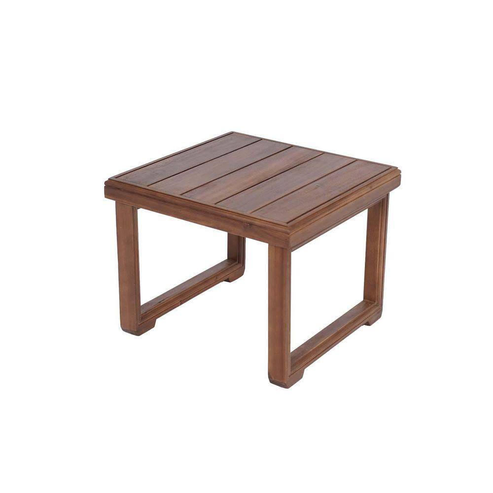 20 in. Mocha Wooden Outdoor Side Table for Gaiden Pool Side GYY-017 ...