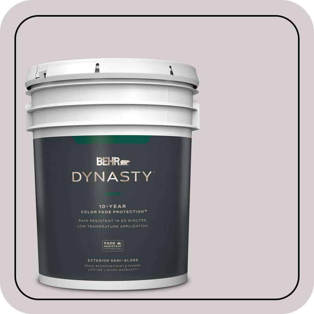 BEHR DYNASTY 5 gal. #N570-1 Opera Semi-Gloss Exterior Stain-Blocking ...
