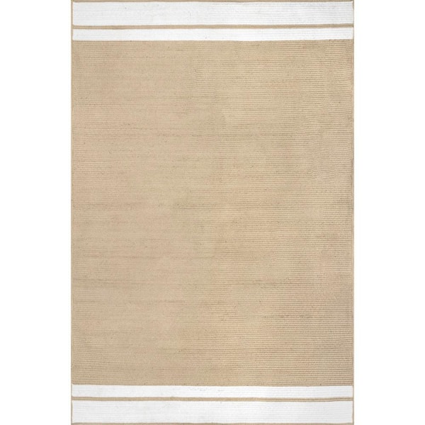 nuLOOM Georgina Casual Solid Beige 9 ft. x 12 ft. Area Rug WDMD01B-9012 ...