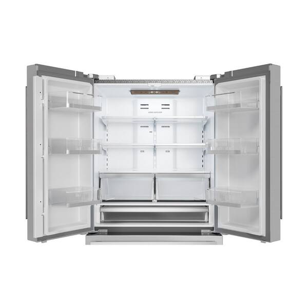 Sharp 36 in. 22.5 Cu Ft Counter Depth French Door Refrigerator in Stainless Steel SJG2351FS The Home Depot