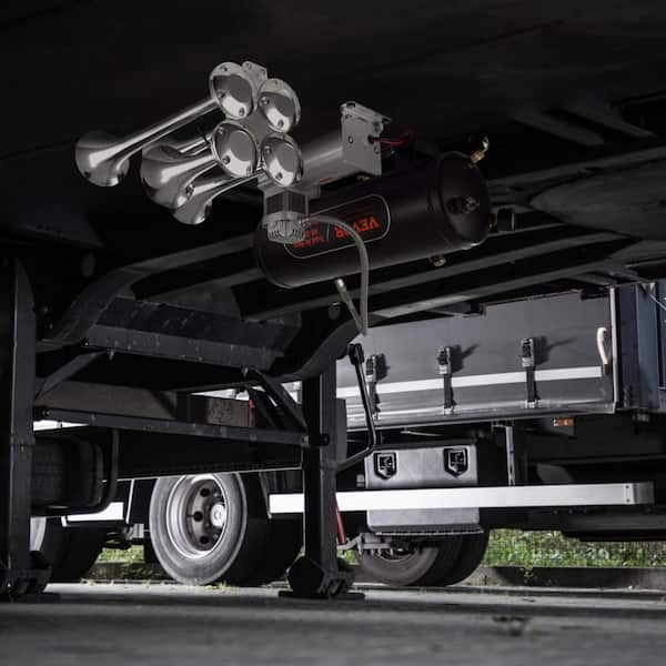 VEVOR Train Horns Kit 4 Trumpet Air Horn Kit 150dB Train Horns for Pickup Trucks 12V 160 psi Air Compressor 2.6 Gal.10 L Tank QLBYCQGTZ12VB362GV9 0816 The Home Depot