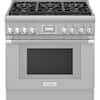 Thermador Pro Harmony 36 in. 4.9 cu. ft. Slide-in Dual-Fuel Range with ...